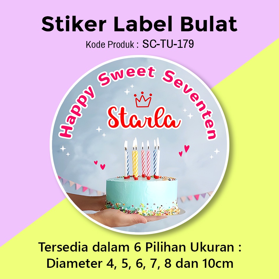 Jual STIKER LABEL ULANG TAHUN REMAJA 17 TAHUN SWEET SEVENTEEN STICKER ...