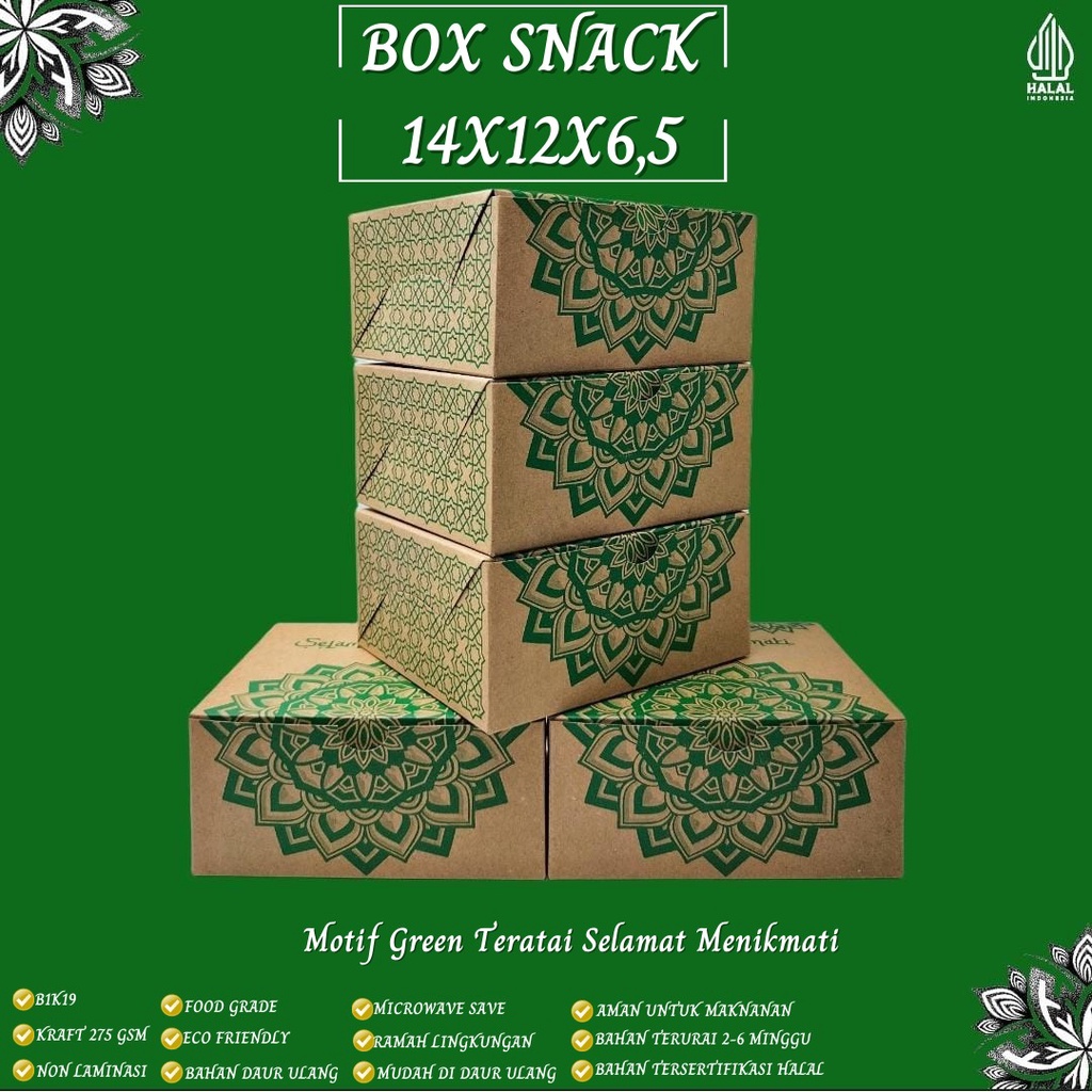 Jual Snack Box 14x12 Dus Snack 12x14 Motif Teratai (B1K19-Non Laminasi ...