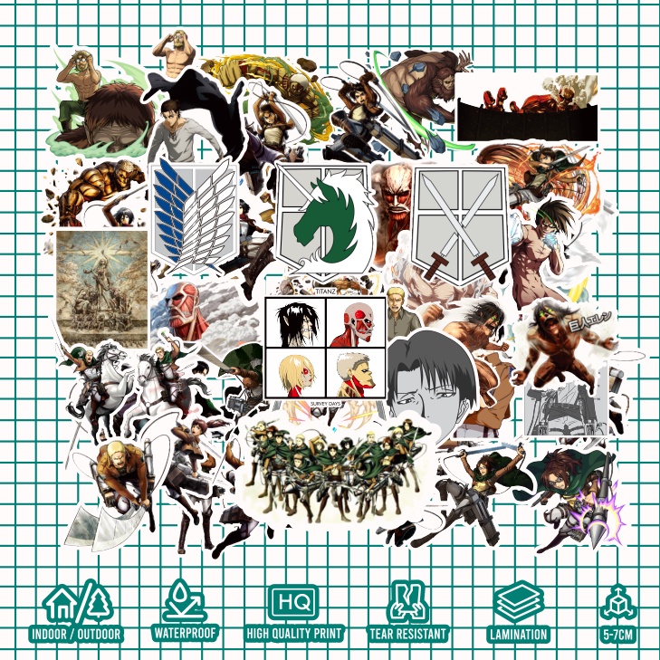 Jual KARIMAKE Sticker Pack ATTACK ON TITAN AOT Stiker Laptop | Shopee ...