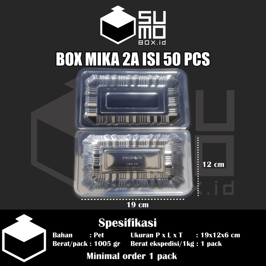 Jual Plastik Mika Kue ukuran 2A isi 50pcs / Mika Tebal Kotak Makanan ...