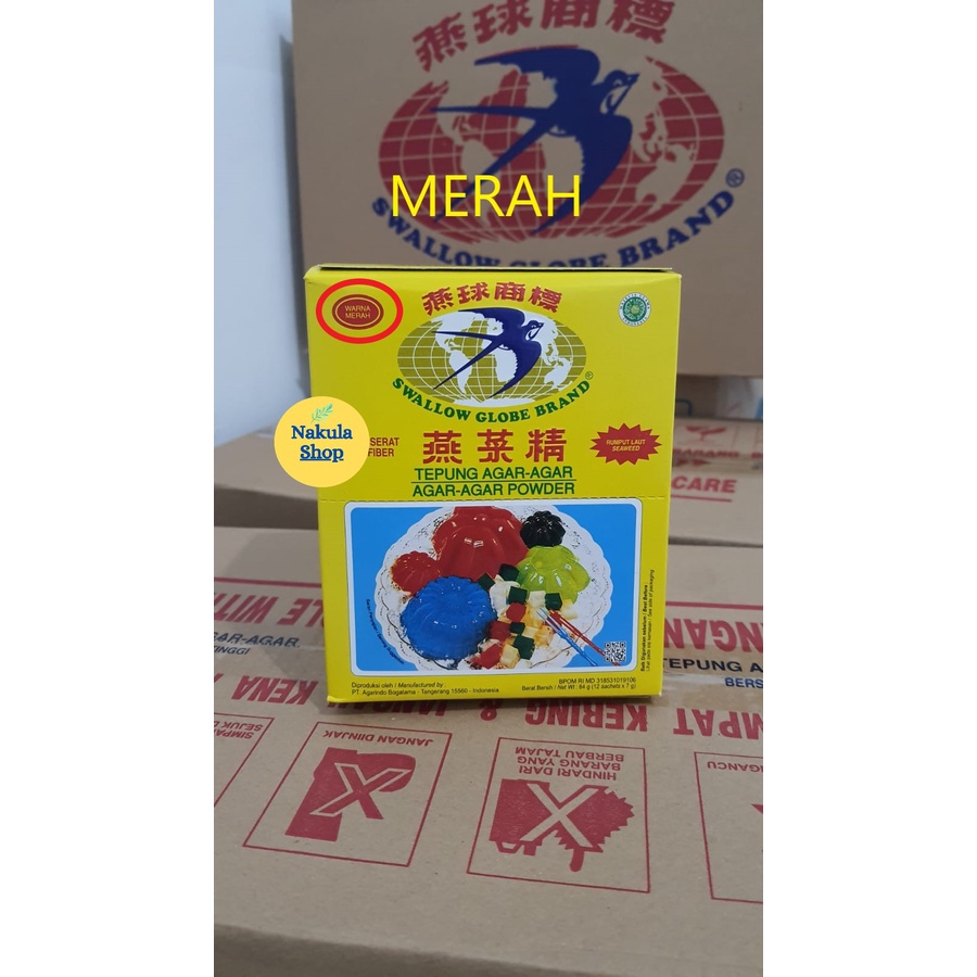 Jual AGAR AGAR SWALLOW GLOBE MERAH (1 BOX ISI 12 SACHET) | Shopee Indonesia