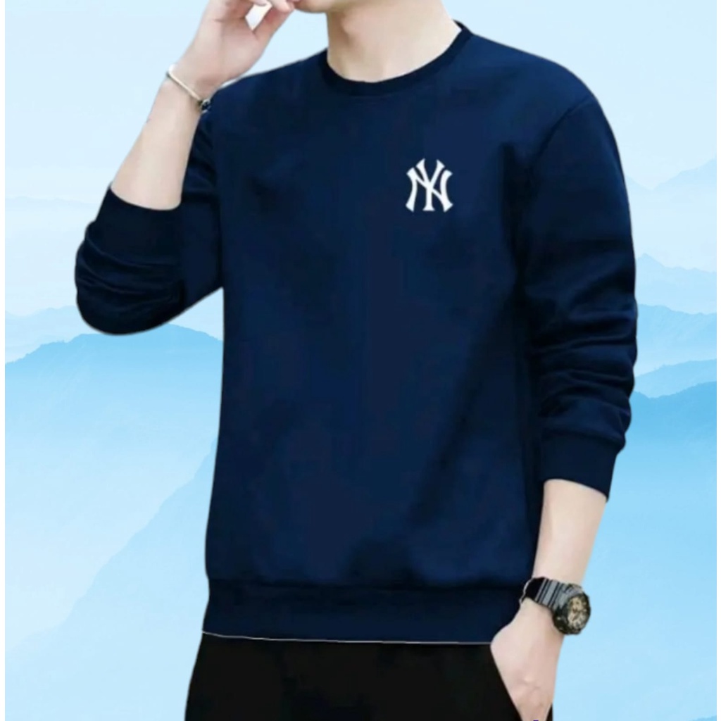 Jual Sweater pria dewasa motif distro lengan panjang bahan adem ukuran ...