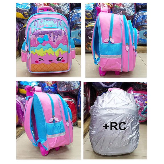 Jual TROLLEY DORONG 16" SD - TAS ANAK SEKOLAH PEREMPUAN GAMBAR KUE ICE ...