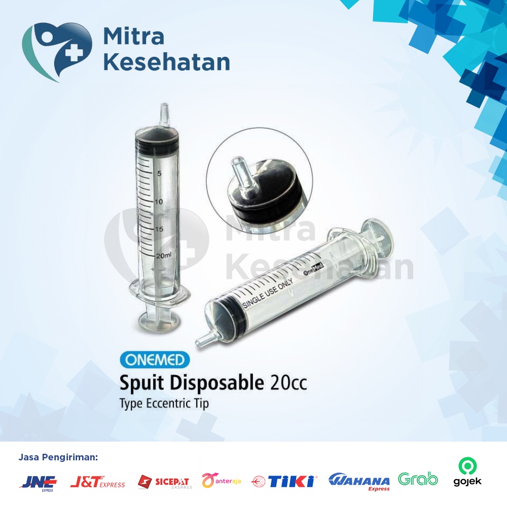 Jual Spuit 20ml onemed Eccentric Tip Lubang Samping Suntik Onemed Spuit 20cc | Shopee Indonesia