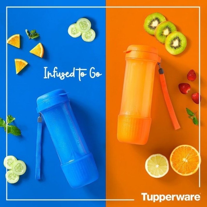 Jual Tupperware Infused 2Go 750Ml (1) Botol Minum [A08] | Shopee Indonesia