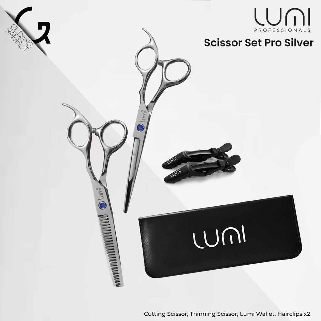 Jual Lumi Pro Scissors Set Silver 6 Inch - Gunting Cukur Rambut Salon ...