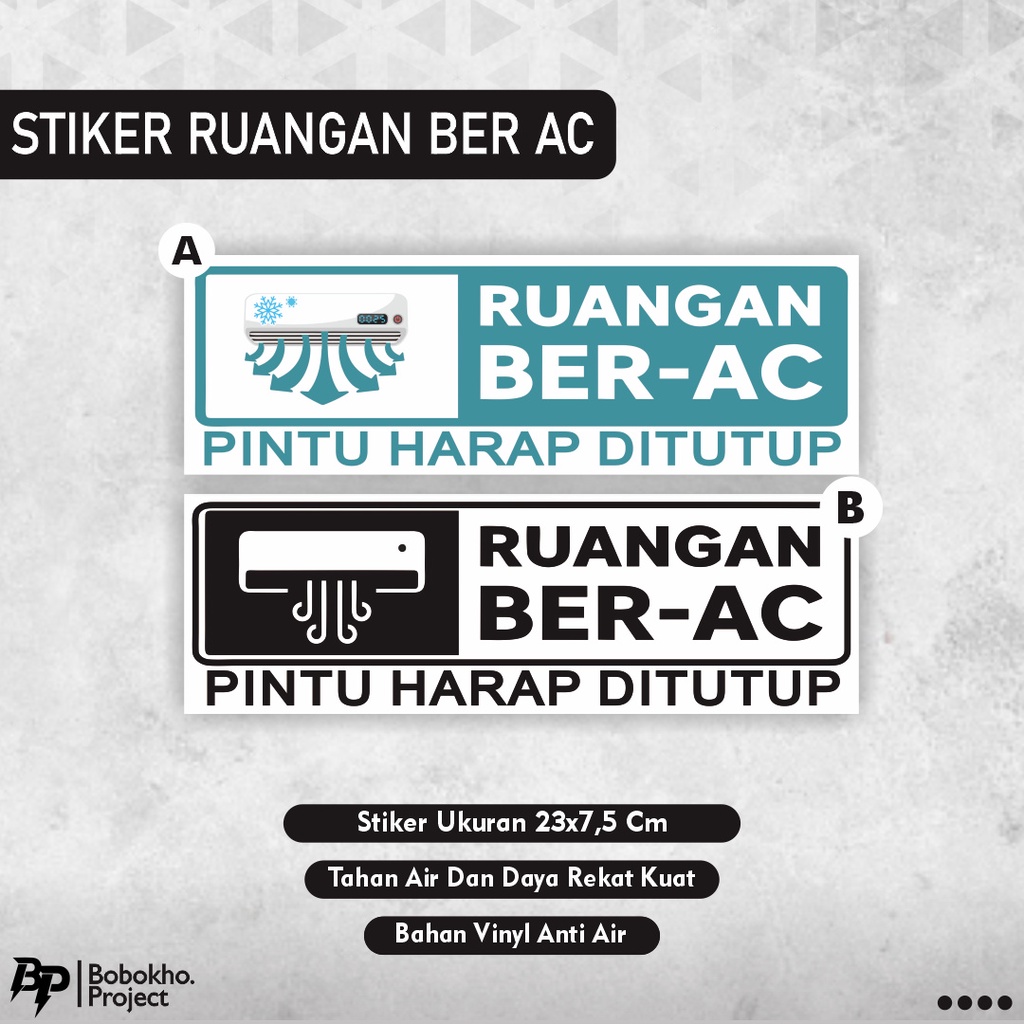 Jual Sticker Ruangan Ber Ac pintu harap ditutup / Stiker Ruangan AC ...