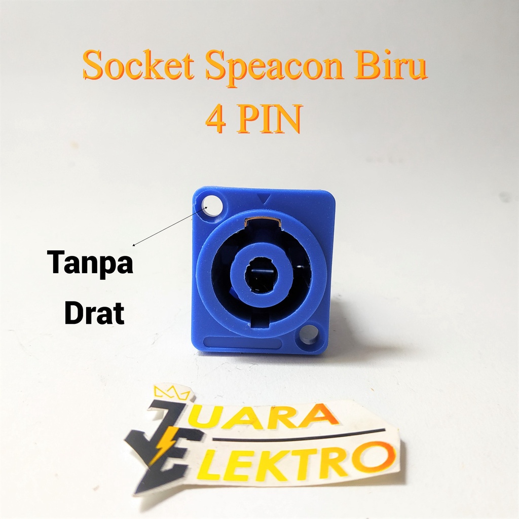 Jual Socket Speacon Biru Tanpa Drat | Soket Spikon Biru Non Drat ...