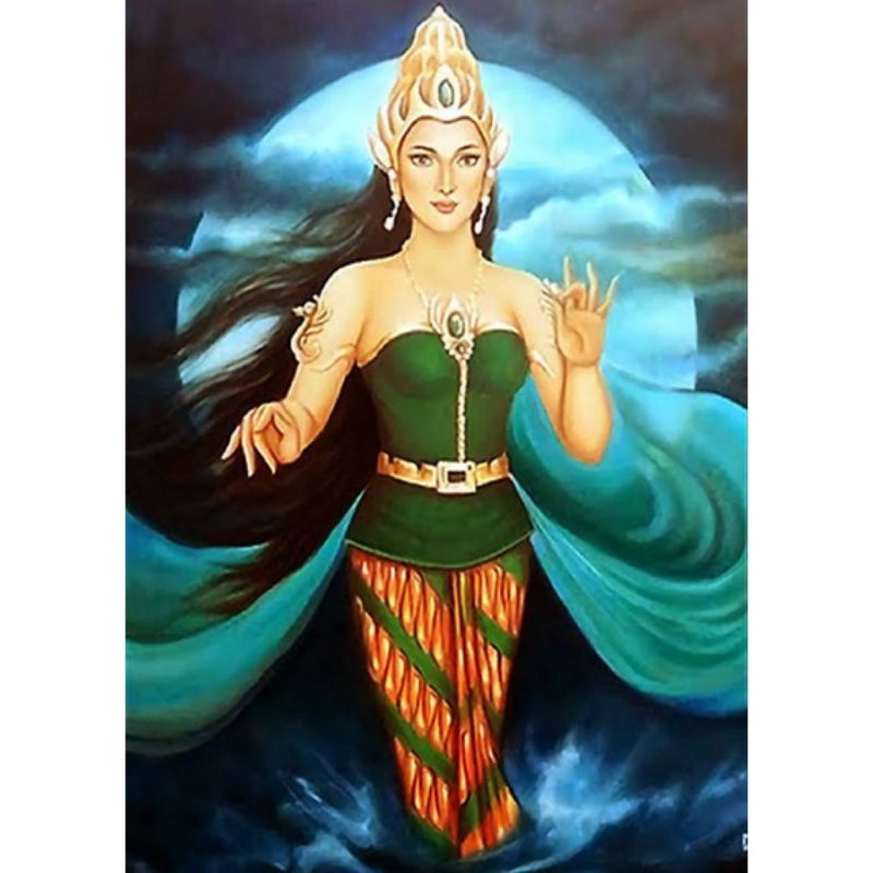 Jual hiasan dinding lukisan cetak NYI Roro kidul plus bingkai ukuran 65 ...