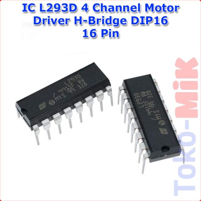 Jual IC L293D L293 4 Channel Motor Driver H-Bridge DIP16 16P tok-mi ...