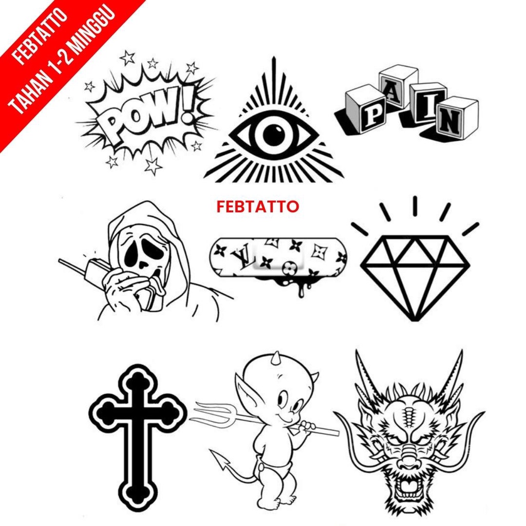 Jual Tato Basic Tahan 5-7 Hari Tato Temporer Mata Satu Tato kecil ...