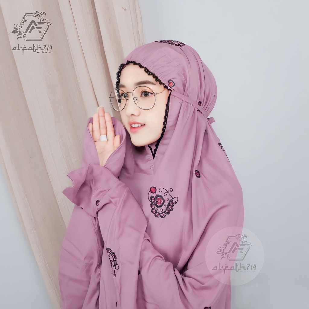 Jual Mukena Terusan Dewasa Bordir Chalista Love Mukenah Lajuran Dewasa | Shopee Indonesia