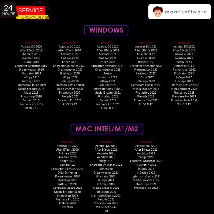 Jual / (win mac m1 m2) 2023 2022 2021 2020 2019 ADOBE CC | Shopee Indonesia