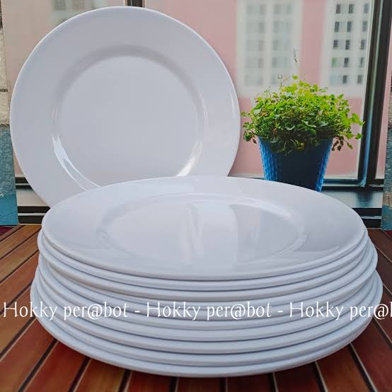 Jual Satu Lusin/12 PCS piring Prasmanan - Piring Melamin Bulat Ceper ...