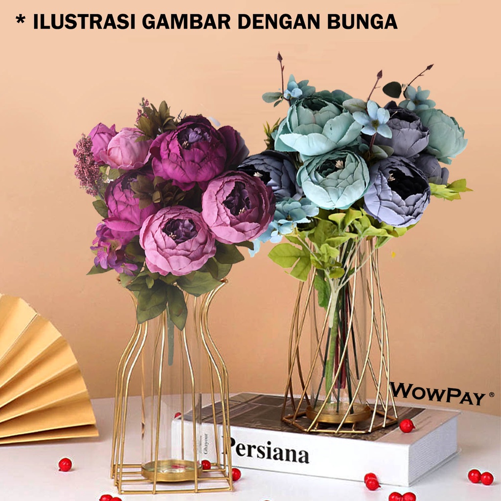Jual Bunga Buket Vas Dekroasi Hiasan Meja Peony Pompom Artificial ...