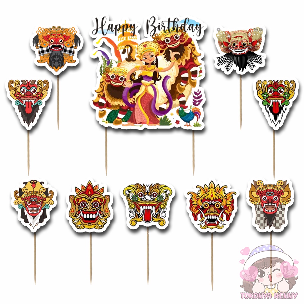Jual Topper Cake Hiasan Kue Ulang Tahun motif BARONG BALI | Shopee ...