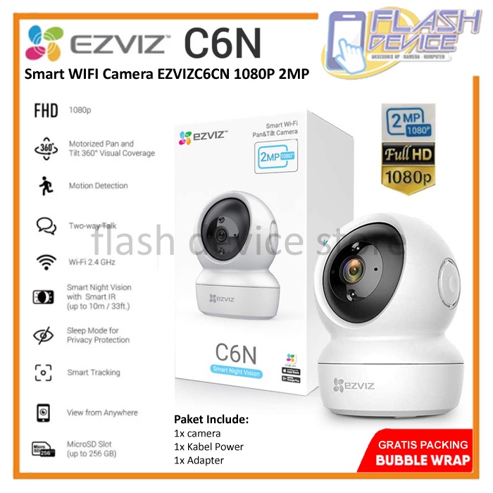 Jual CCTV EZVIZ C6N Smart WIFI Pan&Tilt Camera IPCAM Resolusi FHD 1080P ...