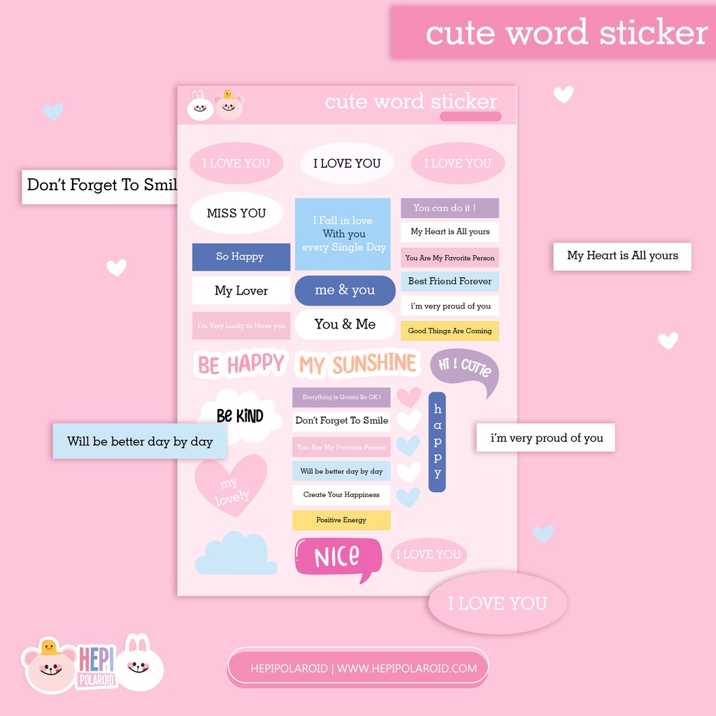 Jual English Words Sticker Sticker Deco Scrapbook Bujo Jurnal DIY ...
