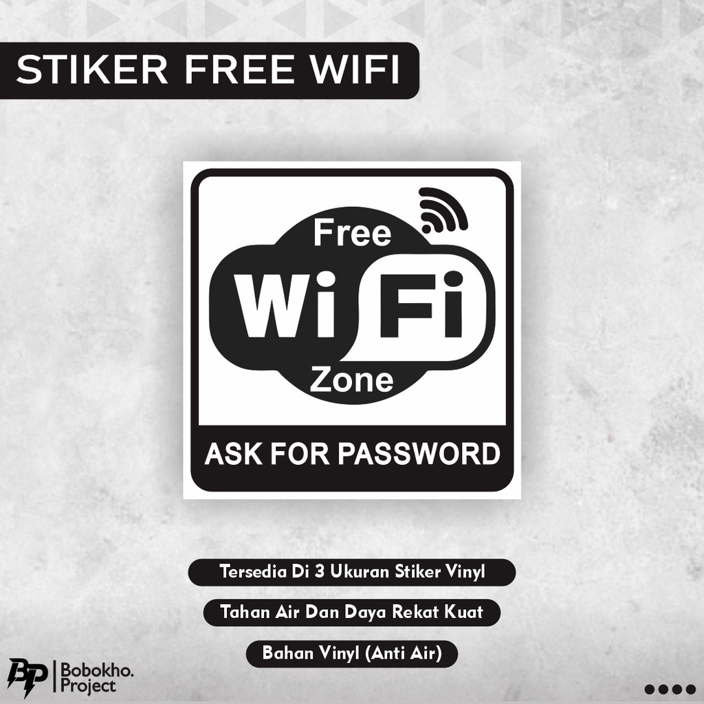 Jual Sticker Free Wifi / Stiker Wifi Gratis / Sticker Free Wifi Cafe ...