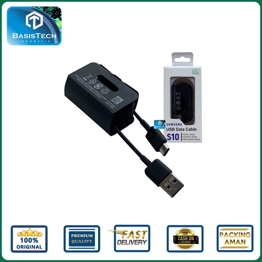Jual KABEL CHARGER SAMSUNG S10 TYPE C FAST CHARGING ORIGINAL QUALITY | Shopee Indonesia
