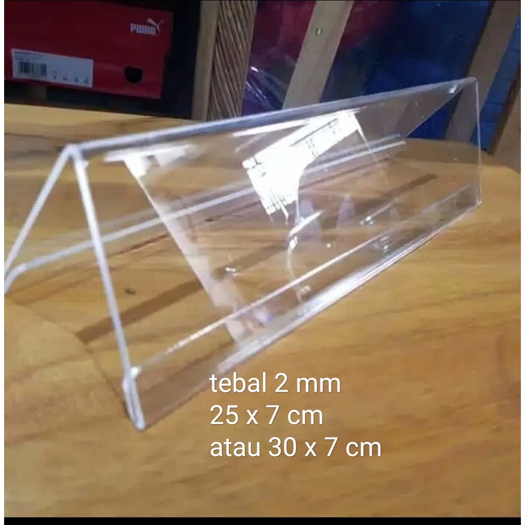 Jual acrilic meja segitiga 25 cm x 7 cm atau 30 x 7 cm tebal 2 mm 2 ...