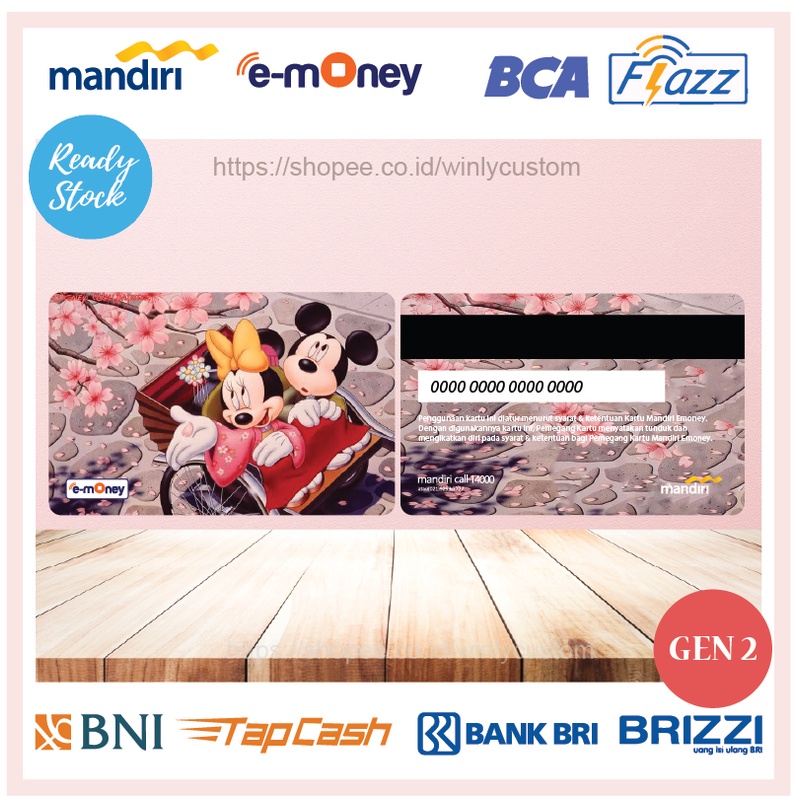 Jual KARTU EMONEY E TOLL DESIGN GAMBAR MICKEY MINNIE CUTE SAKURA E ...