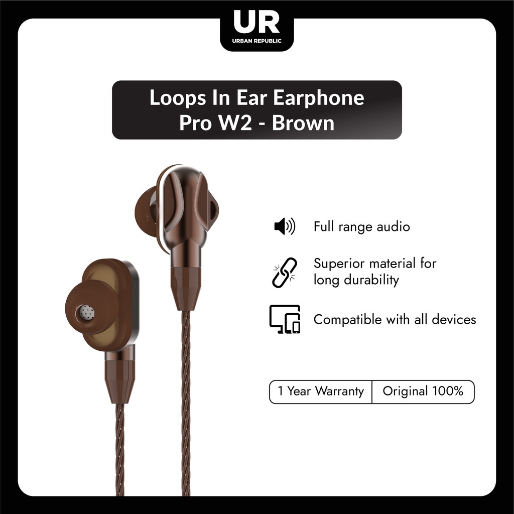 Jual Loops In Ear Earphone Pro W2 - Black | Shopee Indonesia