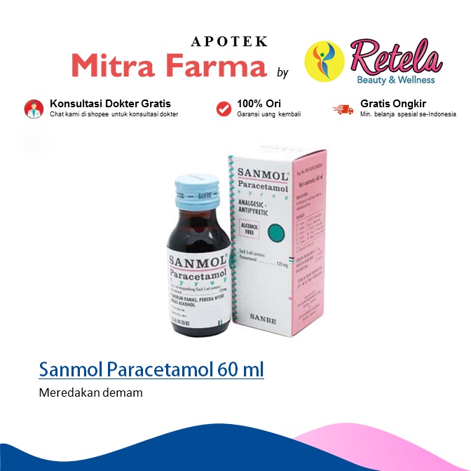 Jual SANMOL PARACETAMOL SYRUP 60ML | Shopee Indonesia