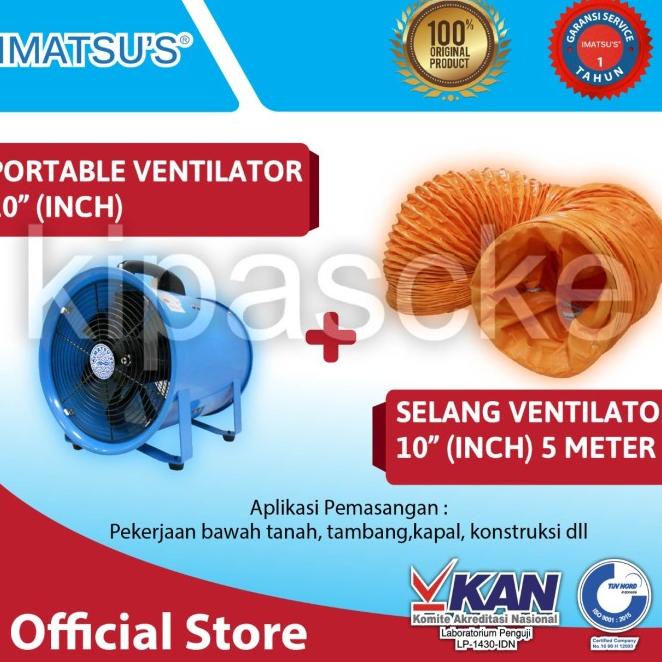 Jual Paket Portable Ventilator Blower 10 Inch + Flexible Duct Hose 5 ...