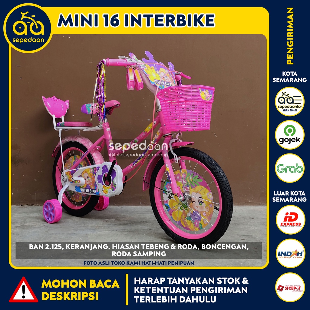 Jual Sepeda Anak MINI CTB 12 16 18 INTERBIKE - keranjang cewek ...