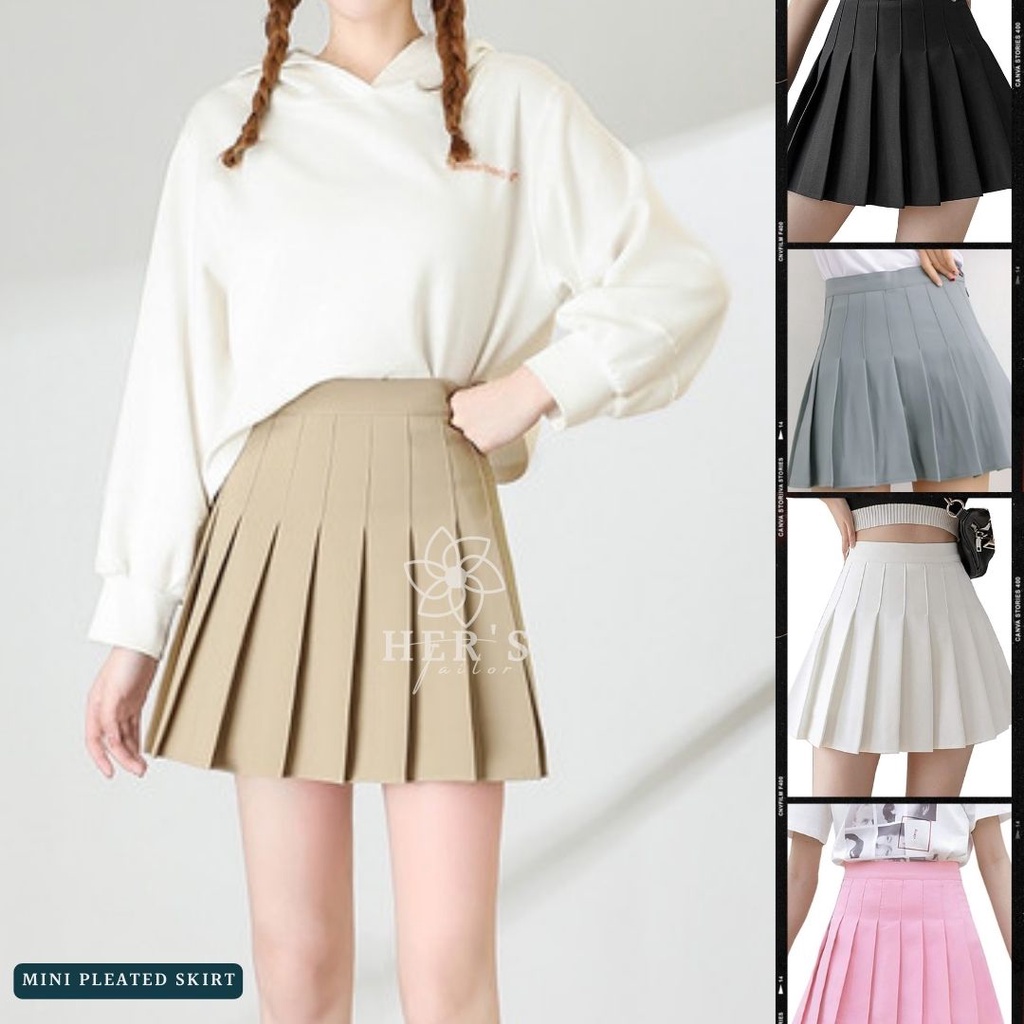Jual Her's ID - Luna Skirt Rok Tennis Mini Pleated Mini Skirt - Rok ...