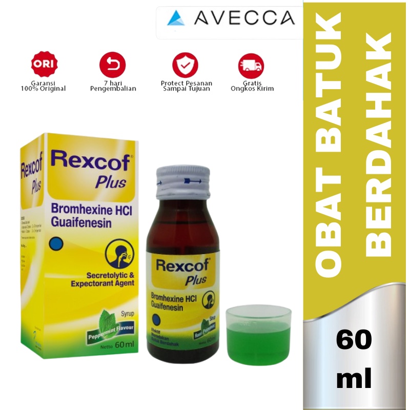 Jual Rexcof Plus Sirup 60 ml / Obat Batuk Berdahak / Pengencer Dahak ...