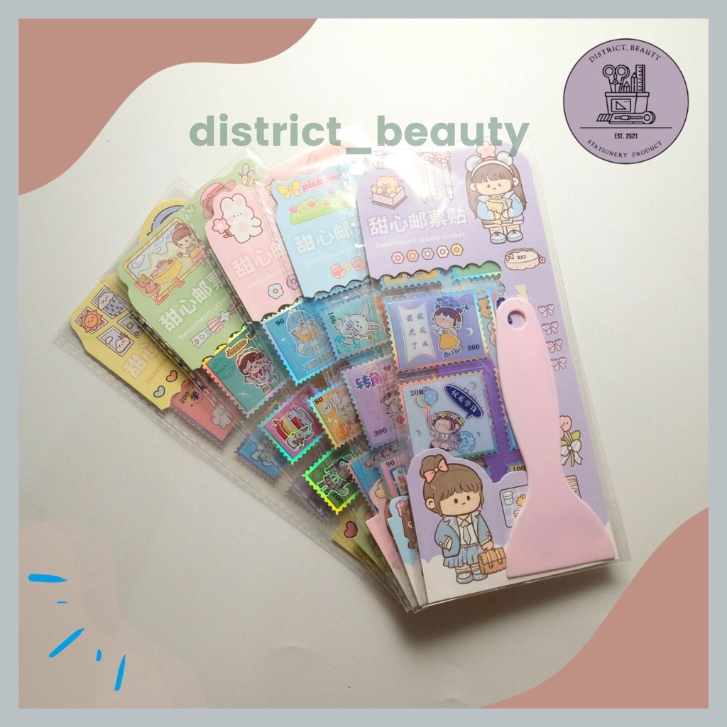 Jual STIKER PERANGKO CUTE GIRL FREE PERATA STIKER STICKER PERANGKO ...