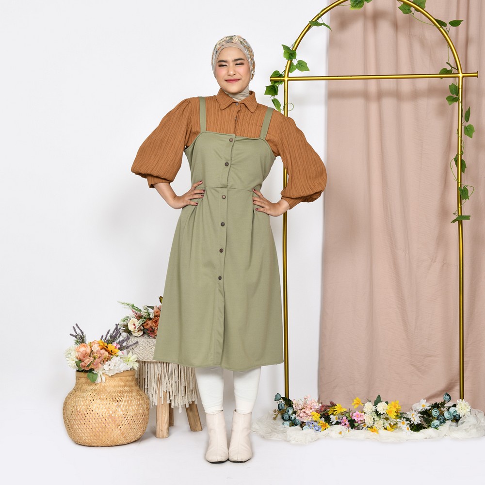 Jual Mybamus Tikafisi Overall Midi Dress - Jumpsuit Rok - Jumpsuit ...