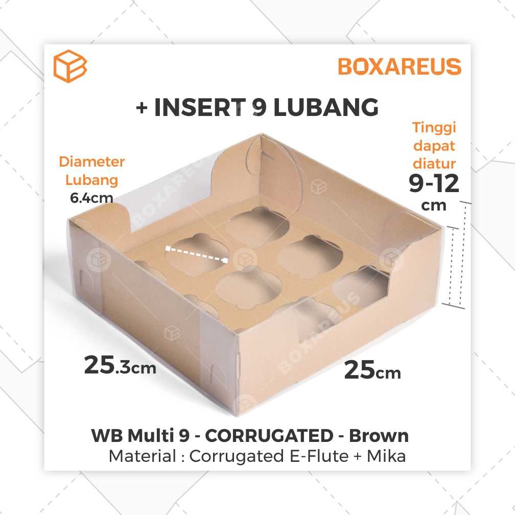 Jual Box Cupcake isi 9 Kotak/Puding Packaging/Dus Kue Bisa Atur Tinggi ...