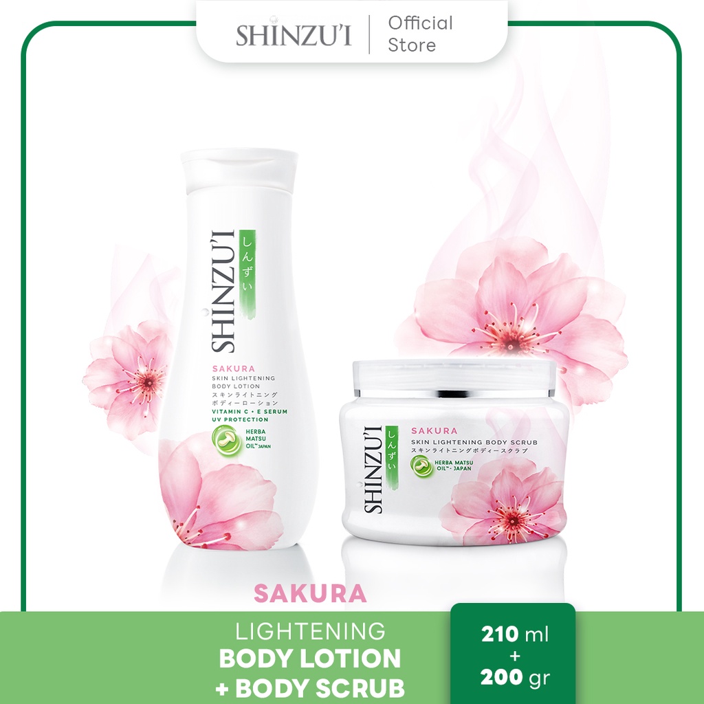 Jual Shinzui Paket Skin Lightening Body Lotion Sakura 210ml + Body ...