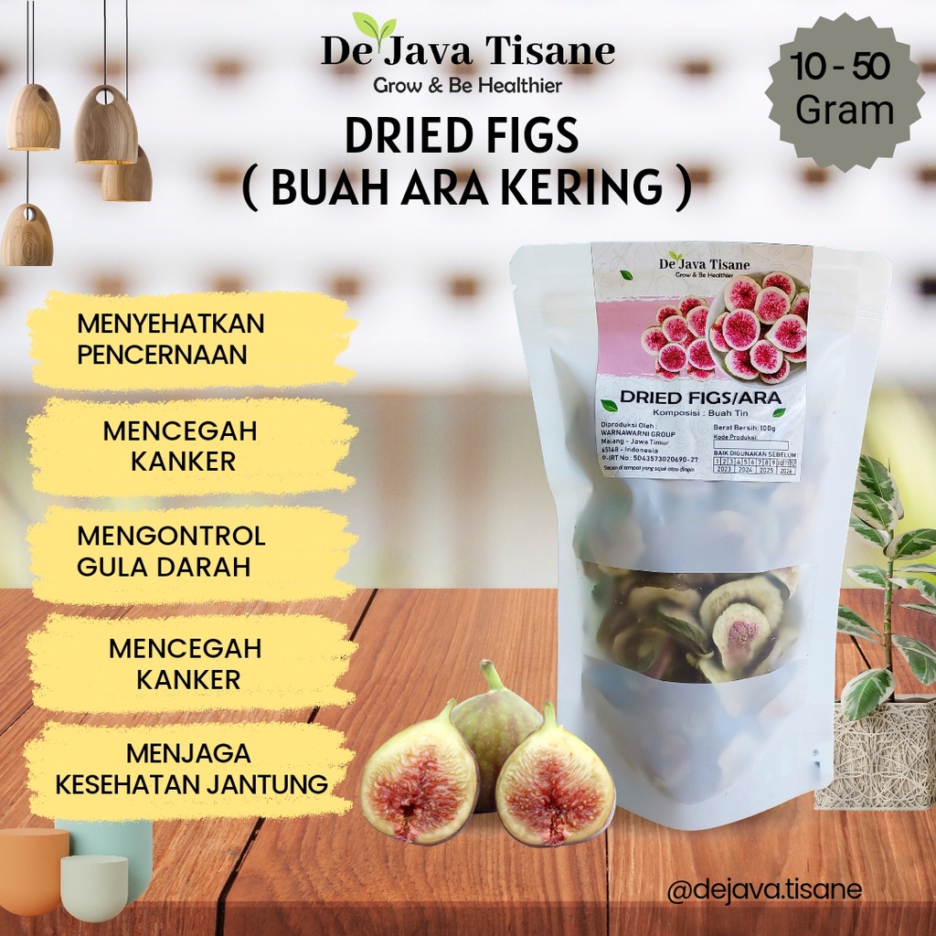 Jual Dried Figs Fruit Tea 10 - 50 gr Teh Buah Tin Kering Buah Ara Iris ...