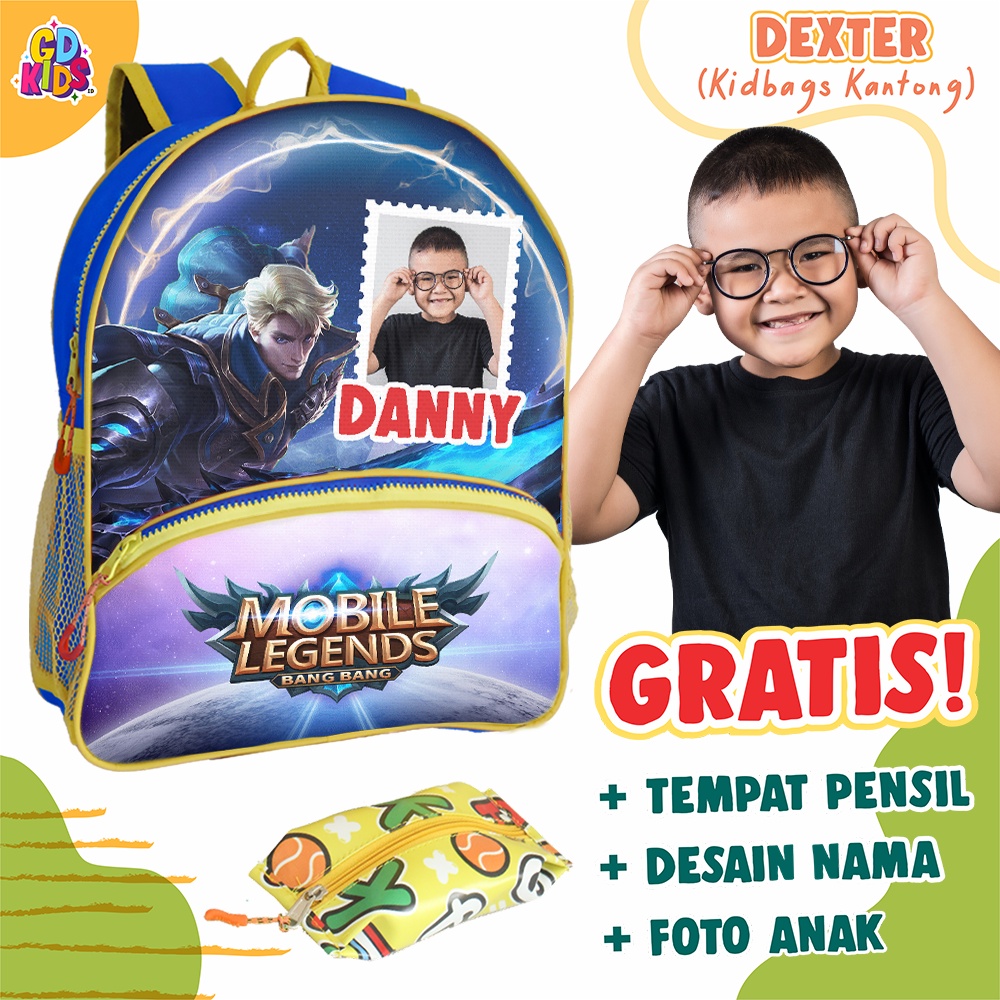 Jual Tas Anak Custom Foto + Nama Mobile Legend | Tas Anak TK PAUD [Dexter] GDkids.id | Shopee ...