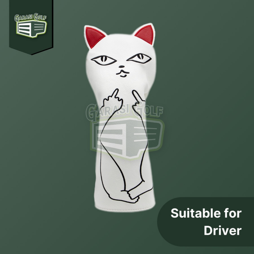 Jual White Naughty Cat Driver Head Cover Golf - Sarung Stick Club ...