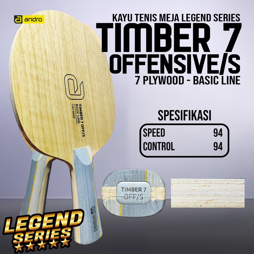 Jual Kayu Bat Tenis Meja Andro Timber 7 OFF/S 7Plywood | Shopee Indonesia
