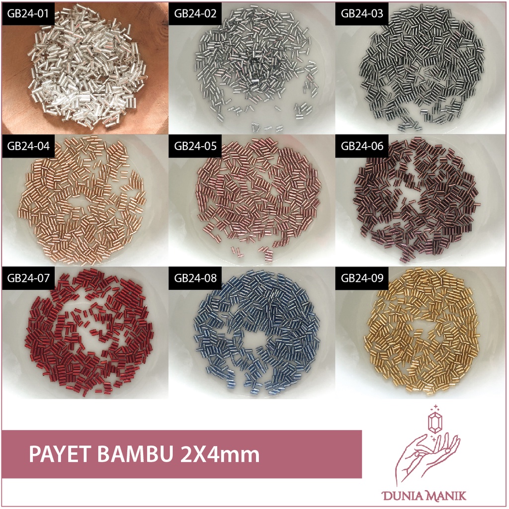 Jual (10g) PAYET BAMBU UKURAN 2x4MM / MANIK PAYET BAMBU / BATANG / PIPA ...