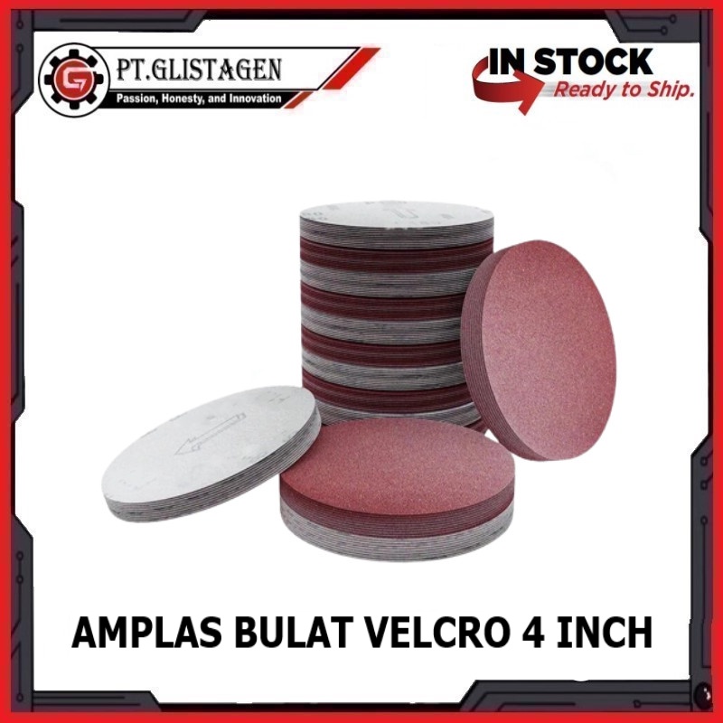 Jual Amplas Bulat Velcro 4" inch Amplas Tempel Gerinda Polisher Sander ...