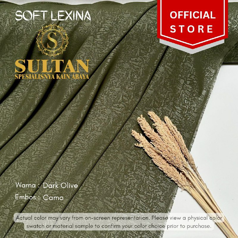 Jual 50CM EMBOS CAMO SOFT LEXINA DARK OLIVE KAIN ABAYA SULTAN (MEREK ...