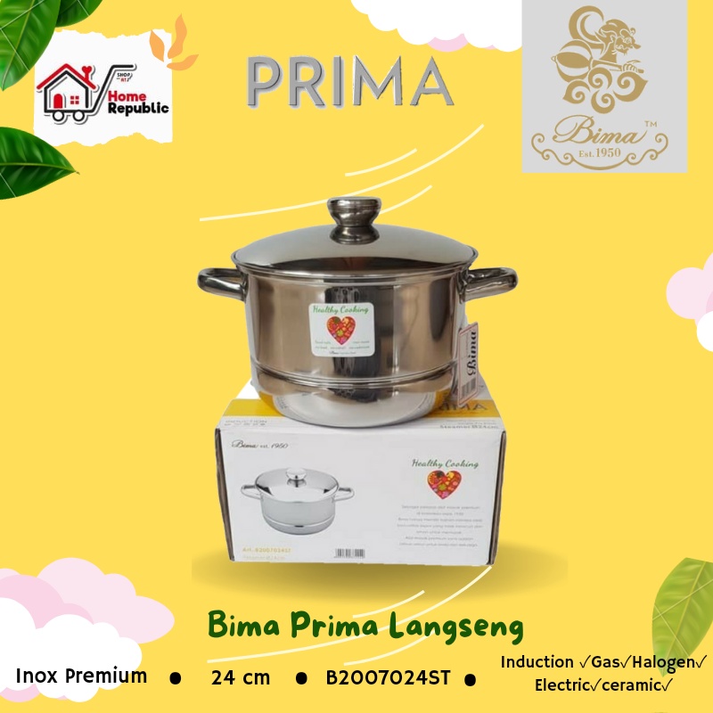Jual Bima Prima Langseng Highpot Steamer 24cm B2007024ST | Shopee Indonesia