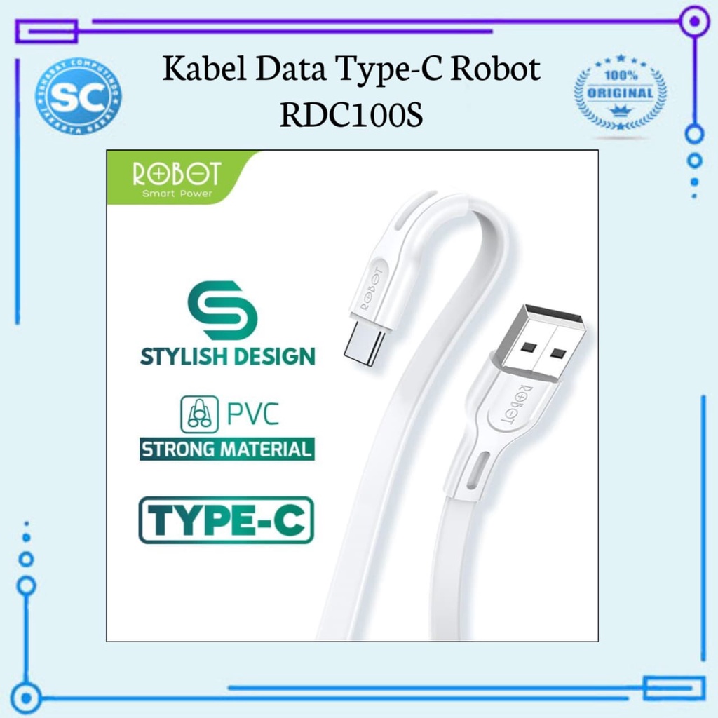 Jual Kabel Data Type-C ROBOT RDC100S 2.4A Quick Charging 100cm | Shopee ...