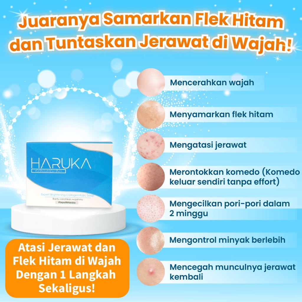 Jual Haruka Skincare Collagen Kojic Soap Sabun Flek Hitam Ampuh Sabun ...