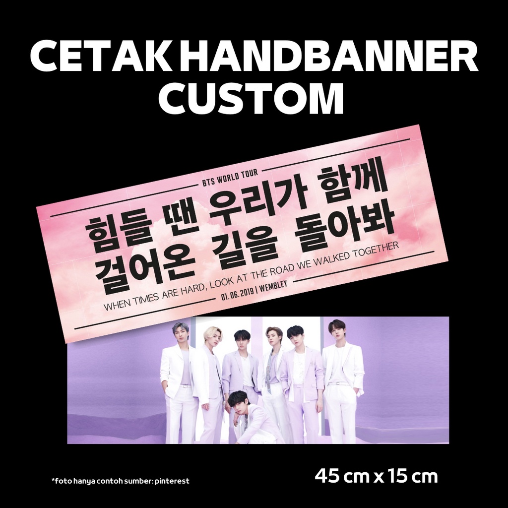 Jual [45x15cm] Cetak Custom Hand Banner Freebies KPOP Custom Handbanner ...