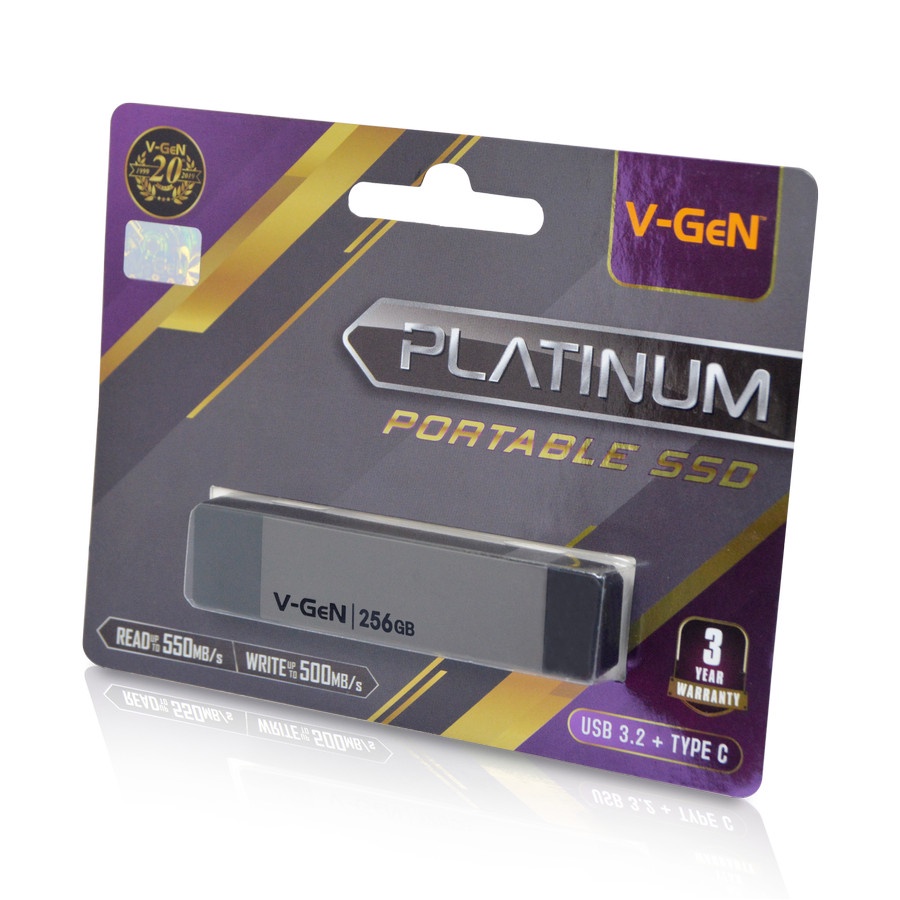 Jual V-Gen SSD Portable Platinum 256GB - VGen 256 GB USB 3.2 Type C ...