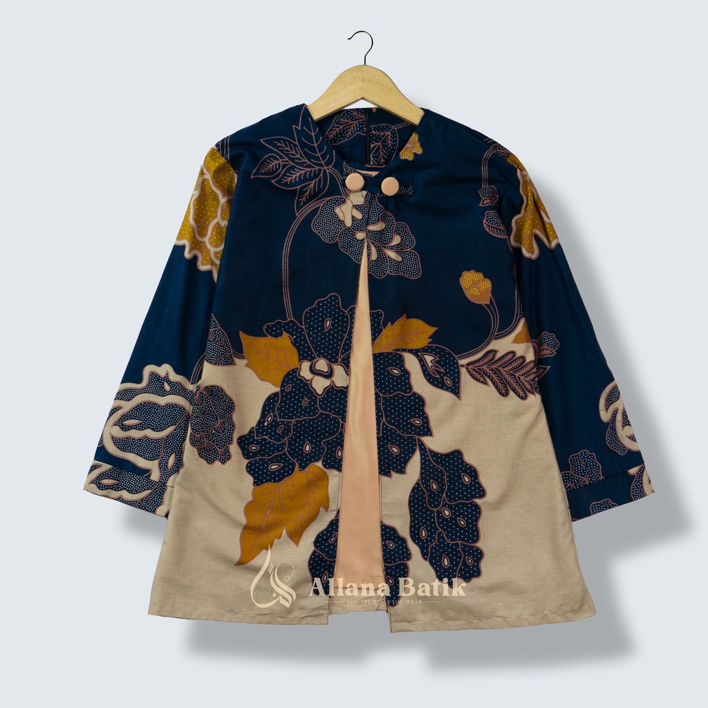 Jual Batik Wanita 2in1 Blouse Dan Outer Batik Wanita Modern Kancing ...