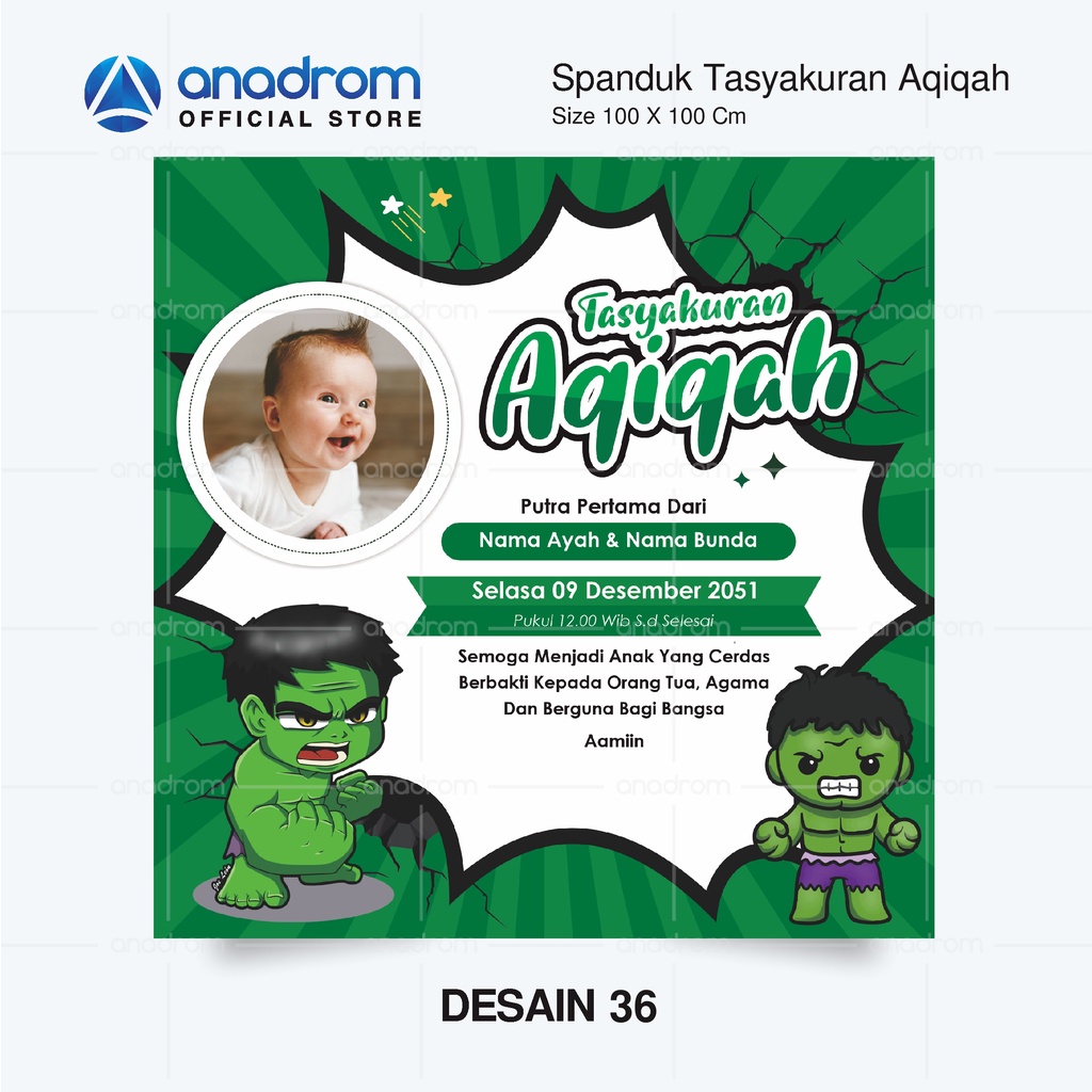 Jual Spanduk Tasyakuran Aqiqah Untuk Laki laki | Banner Aqiqah Custom ...